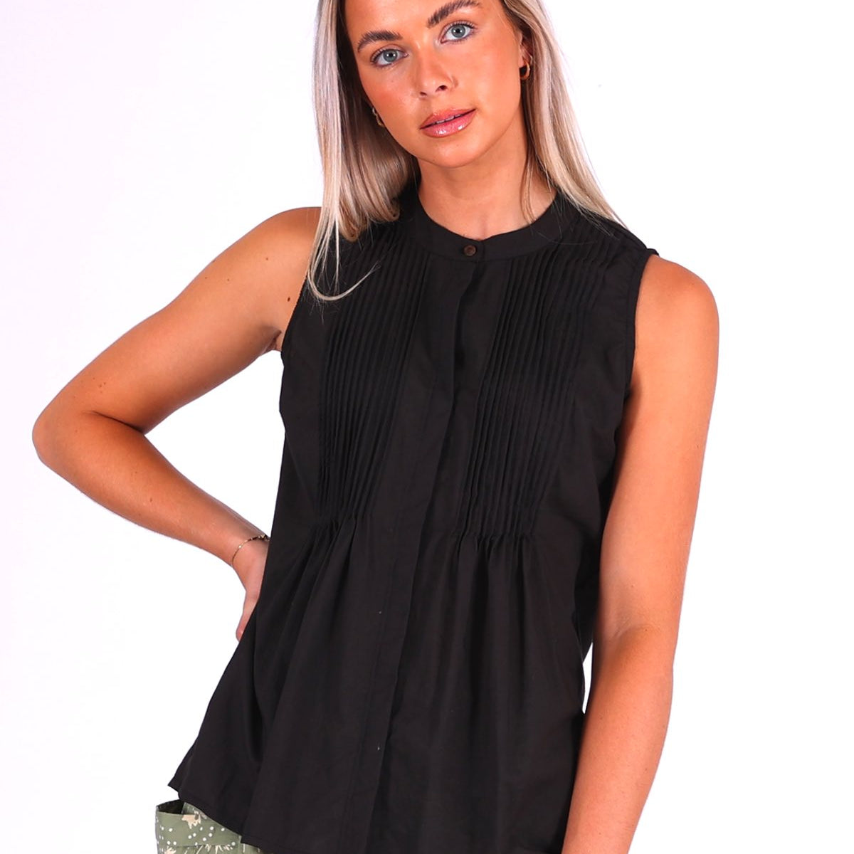 Cotton Camille Top Black | Karma East Australia