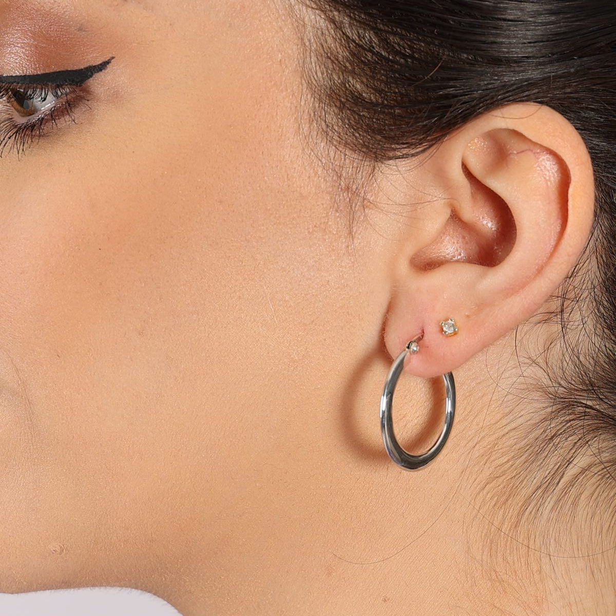 Broad Silver Hoops Earrings | Karma East Australia