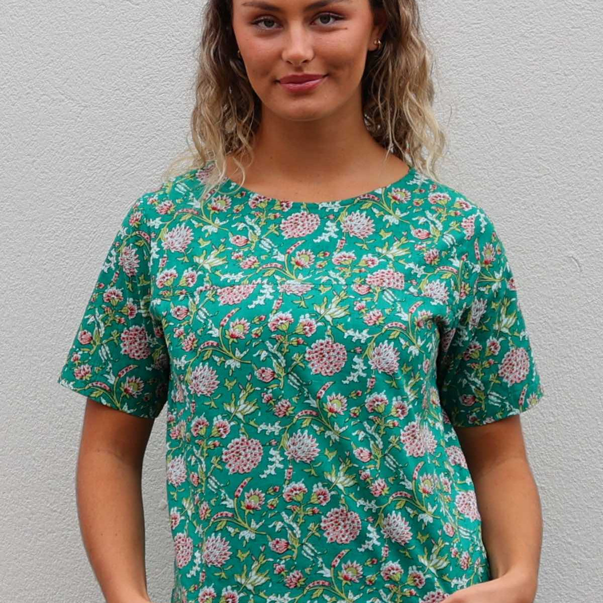 Cotton Neesha Top Juniper | Karma East Australia