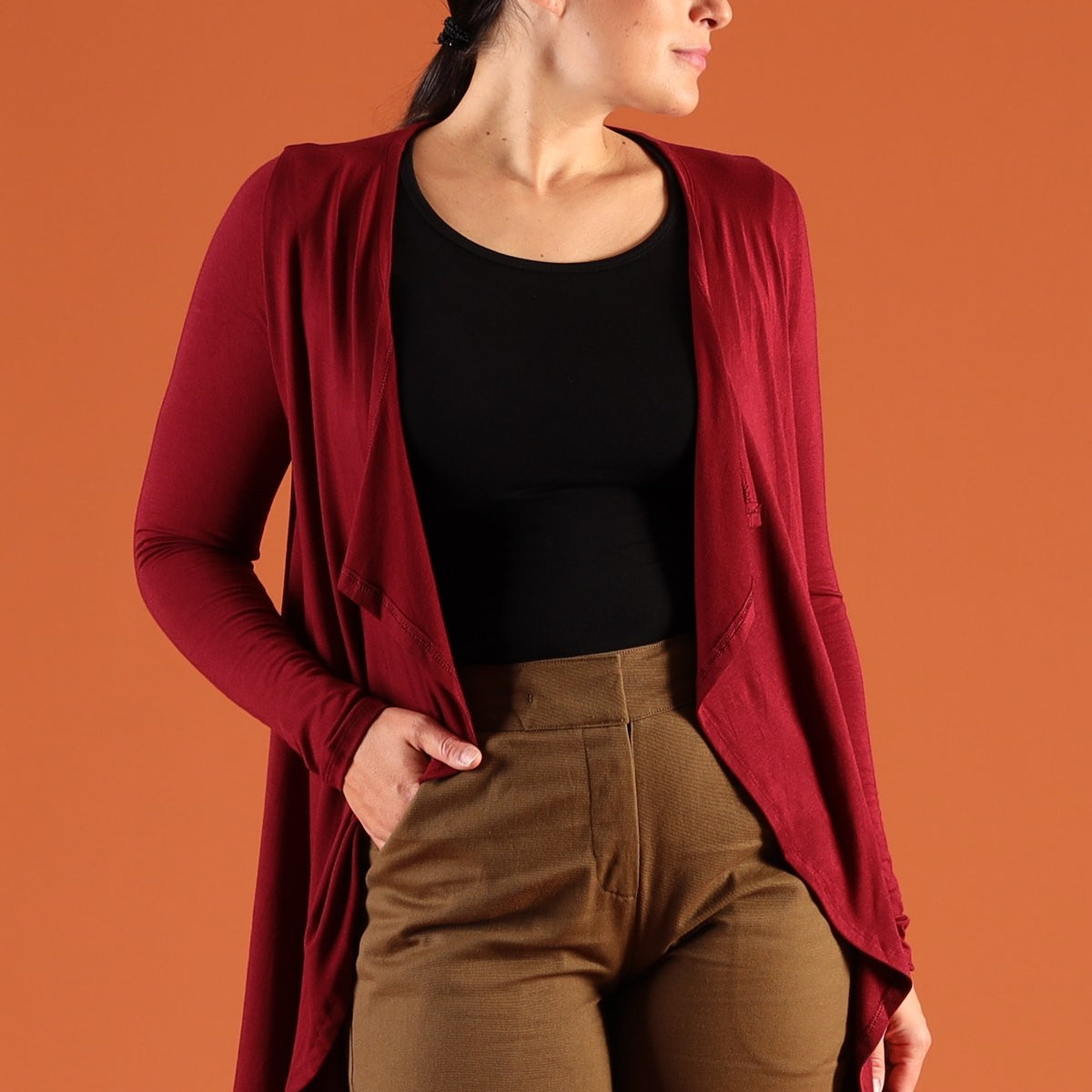 Stretch Rayon Cardi Black | Karma East Australia