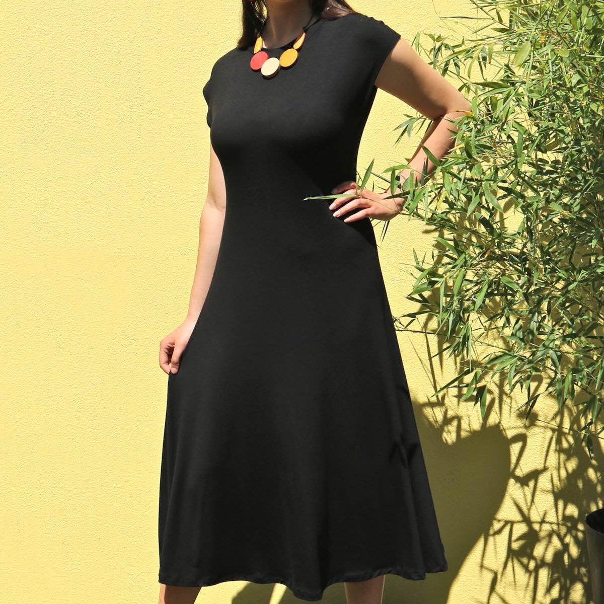 Womens Dresses Black Stretch Fabric | Karma East Australia